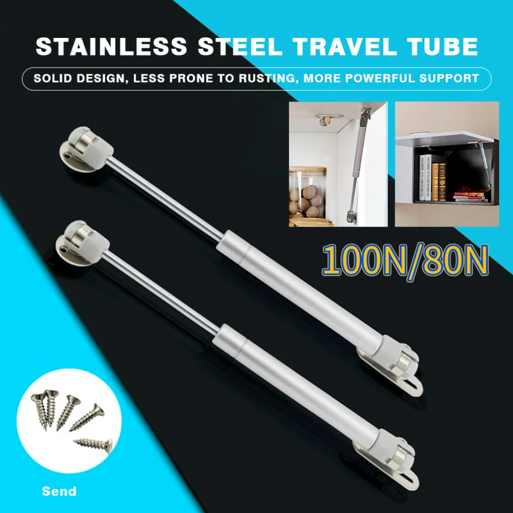 80N/100N 2pc Pneumatic Support Cabinet Hinges Silent Hydraulic ...