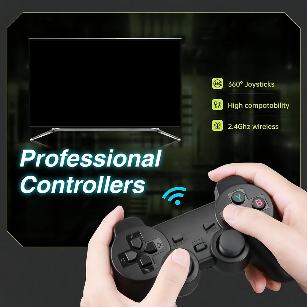 2PCS Game Stick TV Box Wireless Controller Gamepad PC Gaming Control ...