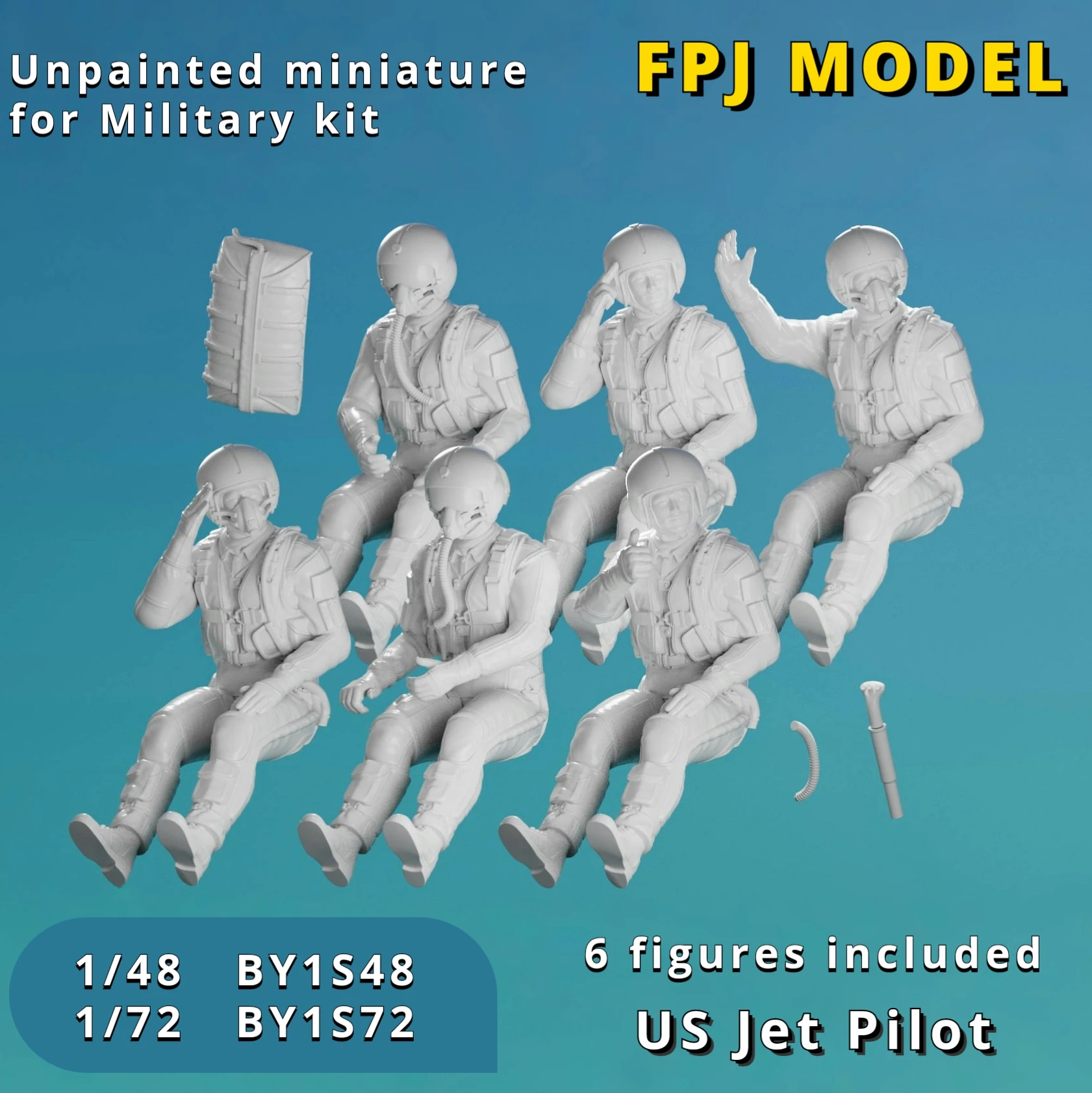 1-48-1-72-Scale-Resin-Model-kit-6-Jet-Pilots-tabletop-soldier-Figures ...