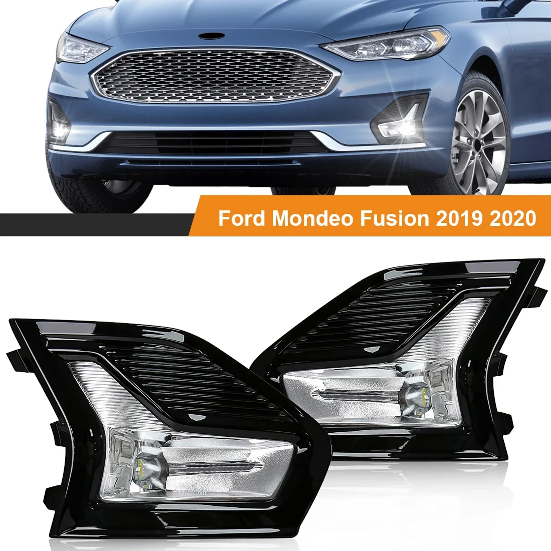 Led Fog Lamps For Ford Mondeo Fusion 2019 2020 Daytime Running Light ...