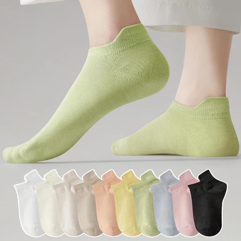 10pieces=5 Pairs Women Socks Casual Breathable High Quality Ankle Sock ...