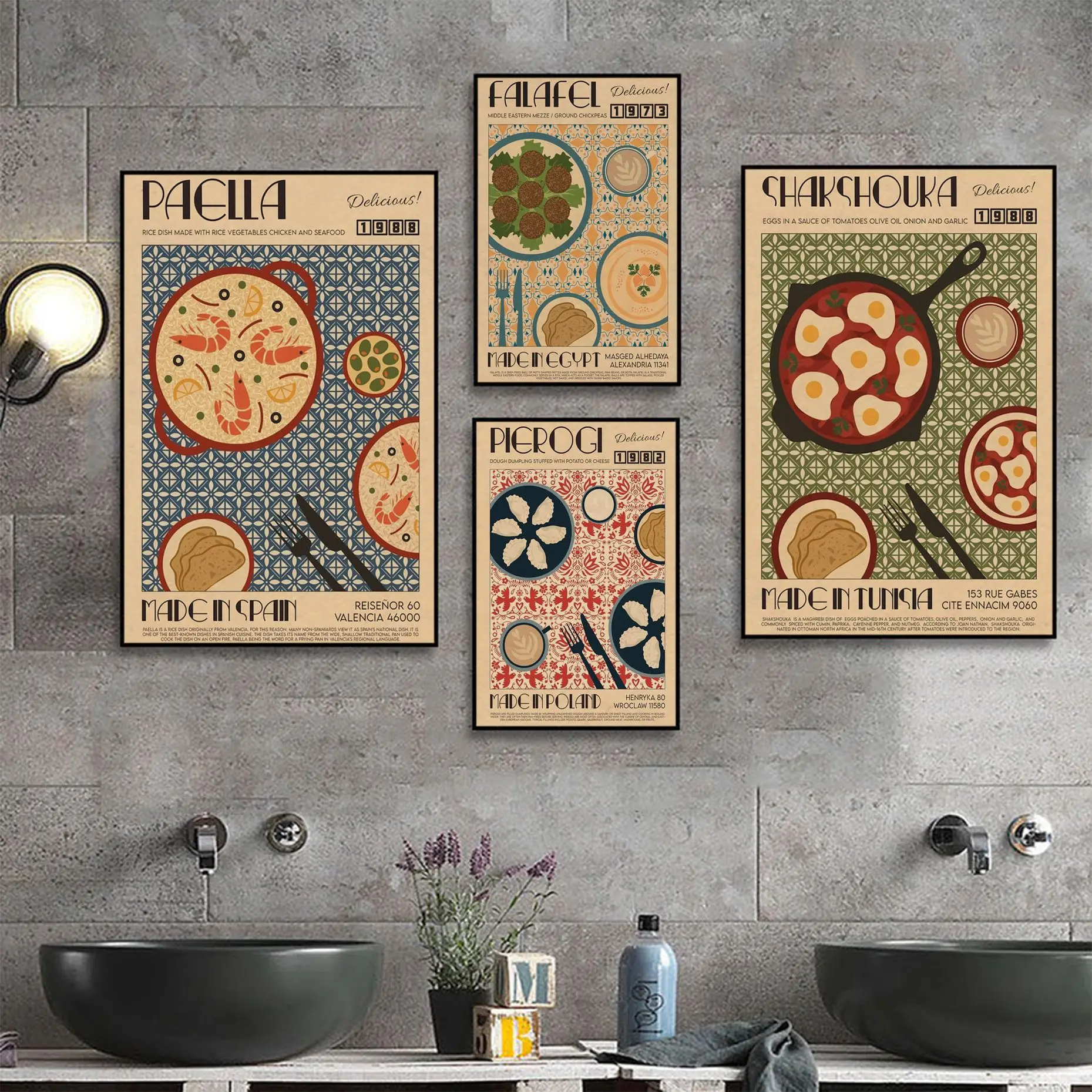 Kitchen-Food-Cooking-Pho-Ravioli-Sake-Vintage-Posters-Kraft-Paper ...