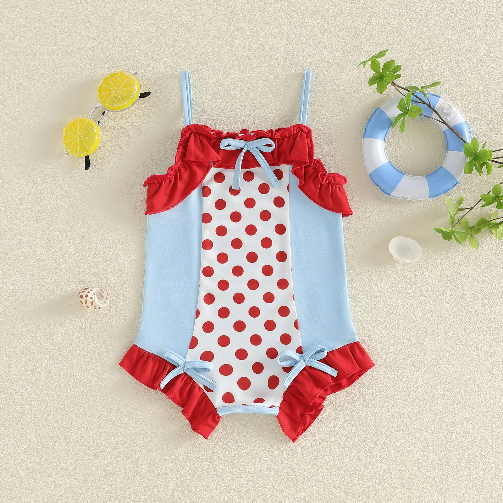 Toddler Infant Kids Girls Summer Swimsuits Sleeveless Dot Print ...