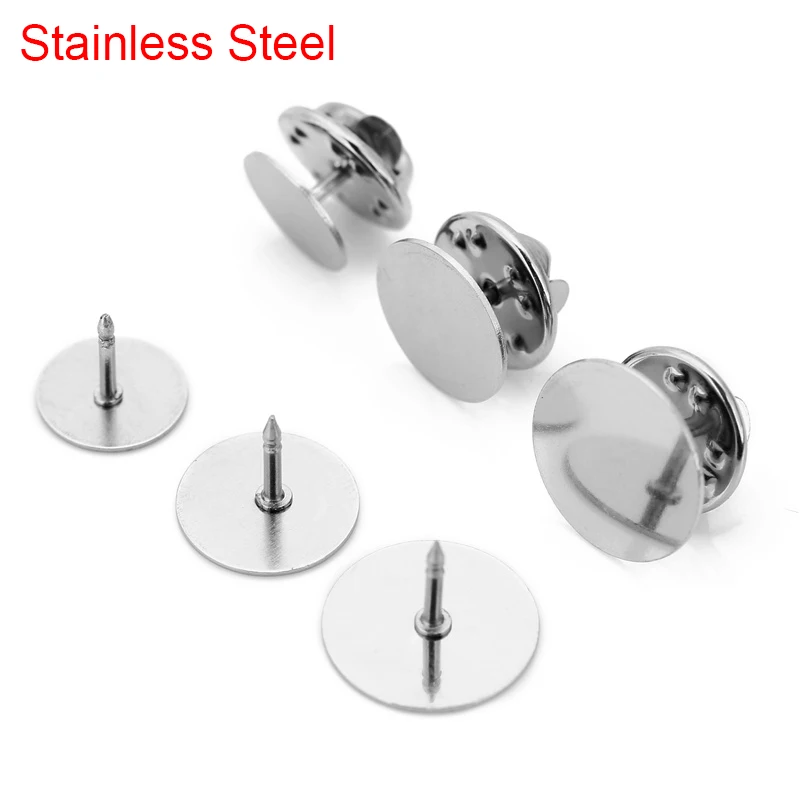 Pinos-de-broche-de-a-o-inoxid-vel-Cabochon-Base-Settings-Badge-Holder ...