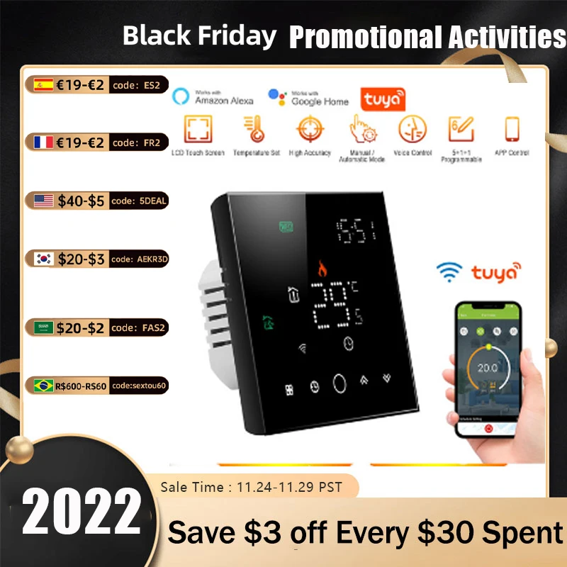 New Tuya Smart Life Wifi Thermostat for Gas Boiler and Warm Floor ...