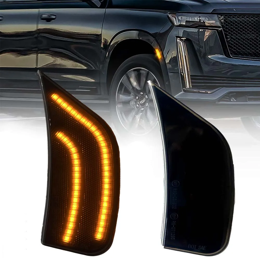 2Pcs-Smoked-Lens-Front-LED-Side-Marker-Lamp-Amber-Position-Light-For ...