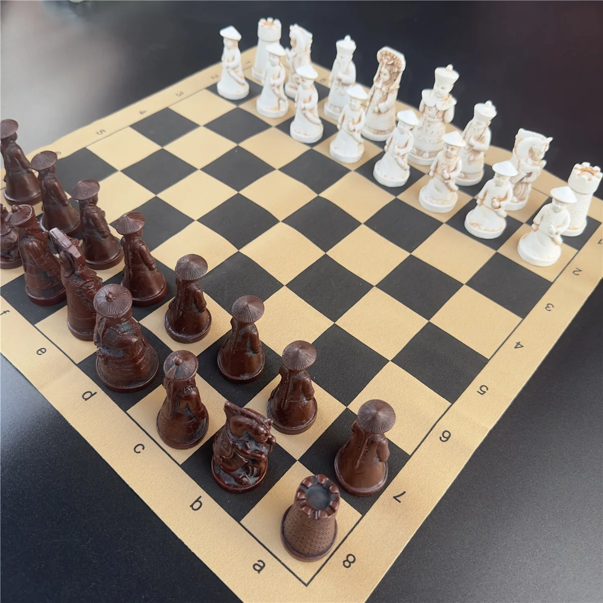 Antique-Chess-Large-Qing-Bing-Chess-Pieces-Leather-Chessboard-3d-Qing ...