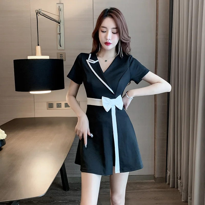 Women Work Clothes Shirt Short Skirt Suit Hotel Waiter Beauty Salon Spa ...