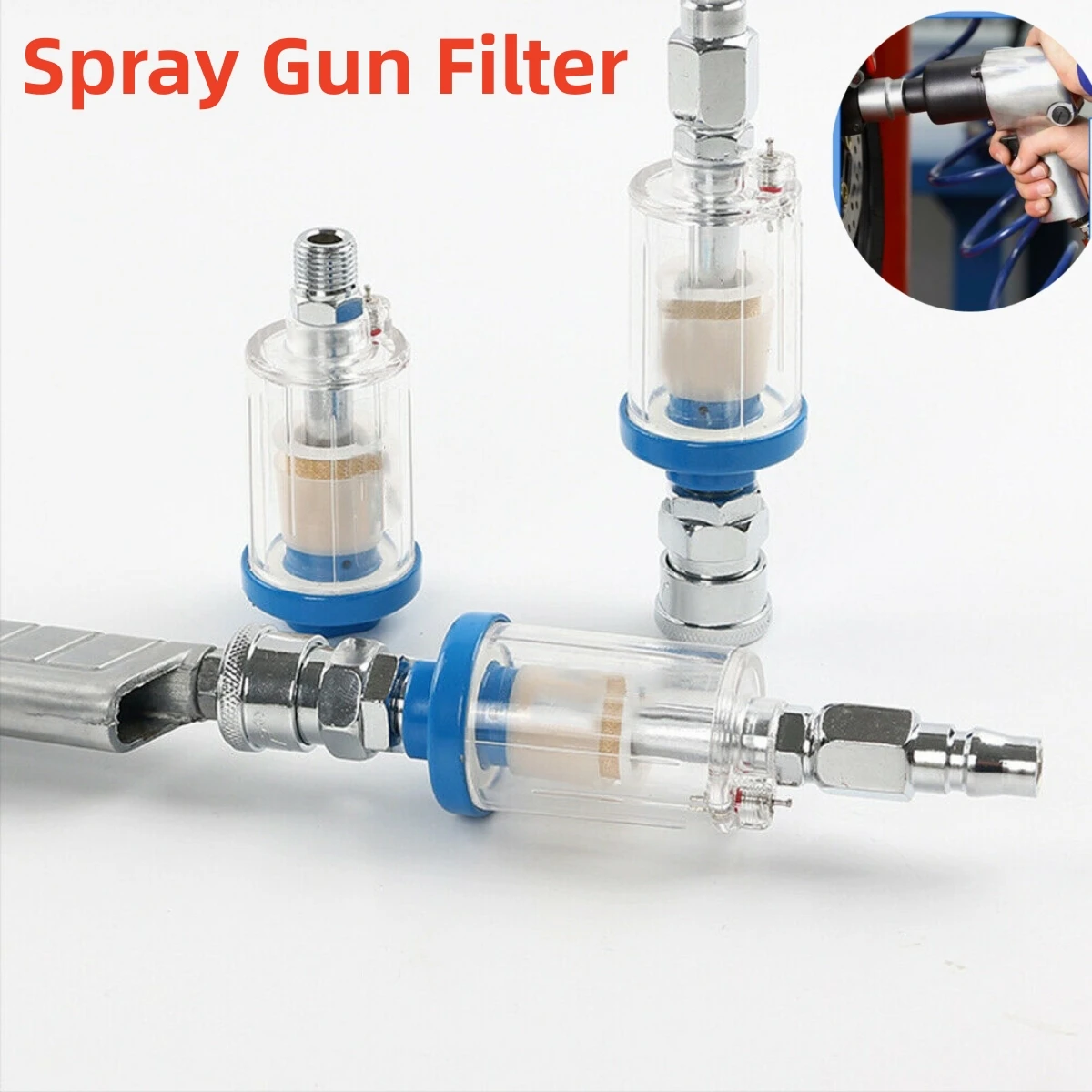 Spray-Gun-1-4-Air-Line-Mini-Filter-Water-Trap-Clear-Painting-Moisture ...