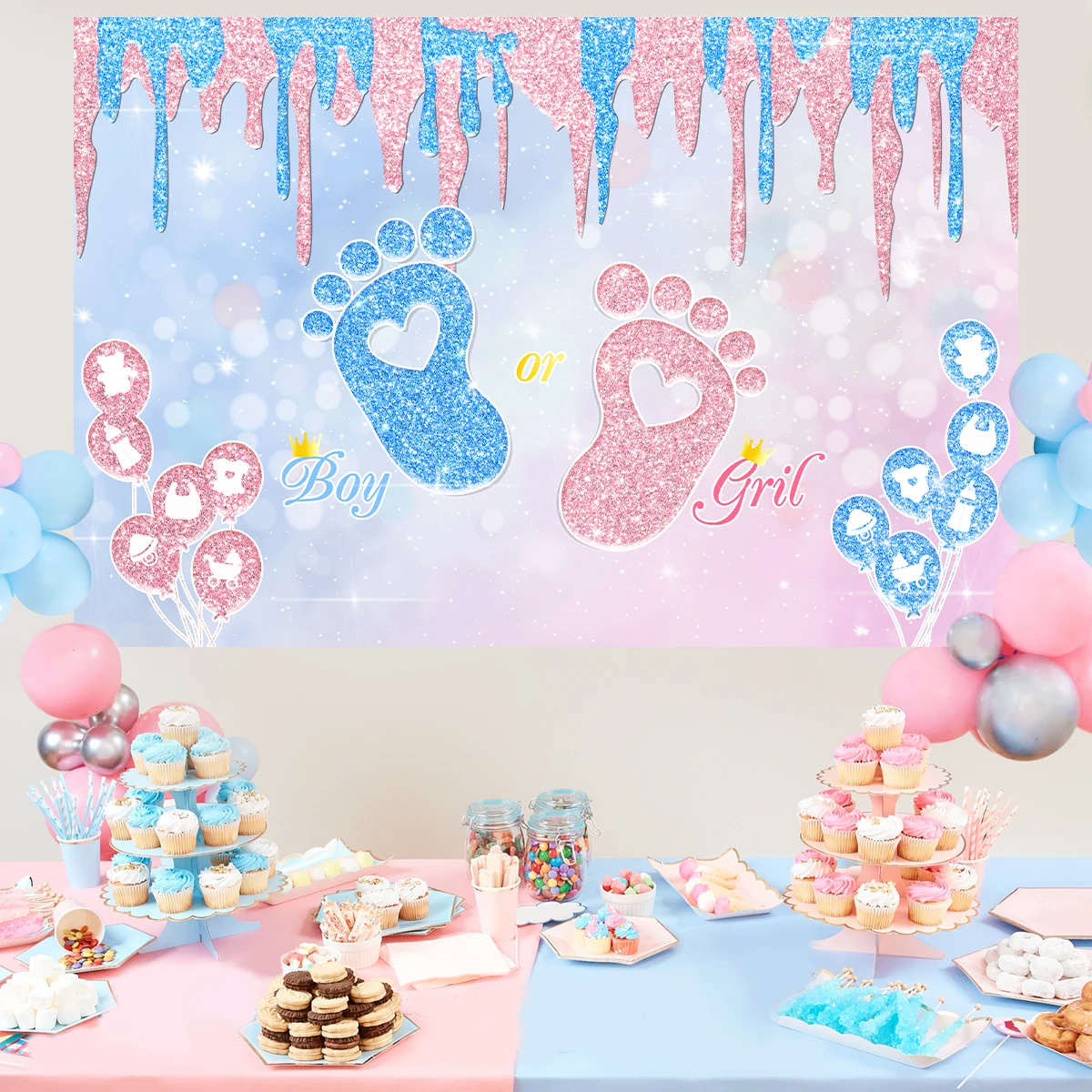 Little-Feet-Newborn-Gender-Reveal-Party-Boy-Or-Girl-Baby-Shower ...