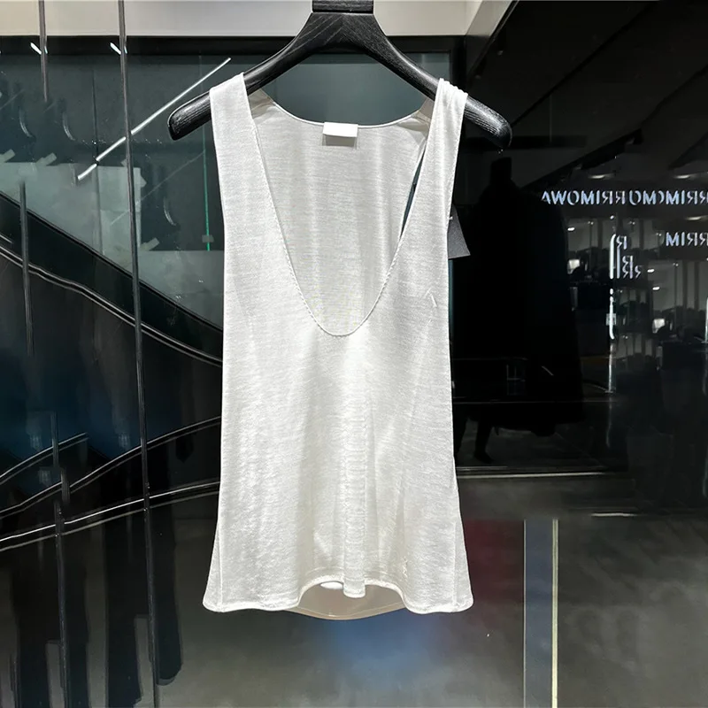 Niche-2024-spring-summer-new-solid-color-deep-U-neck-embroidery-knitted ...