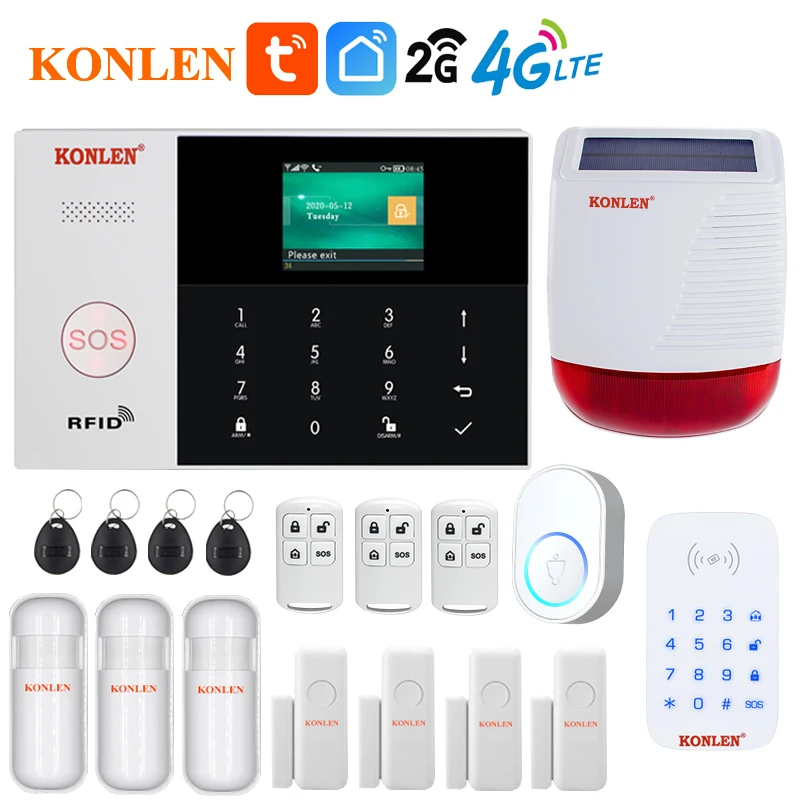 Tuya Smart Life WIFI GSM Alarm Systems 4G 2G Secuity Home House Anti ...