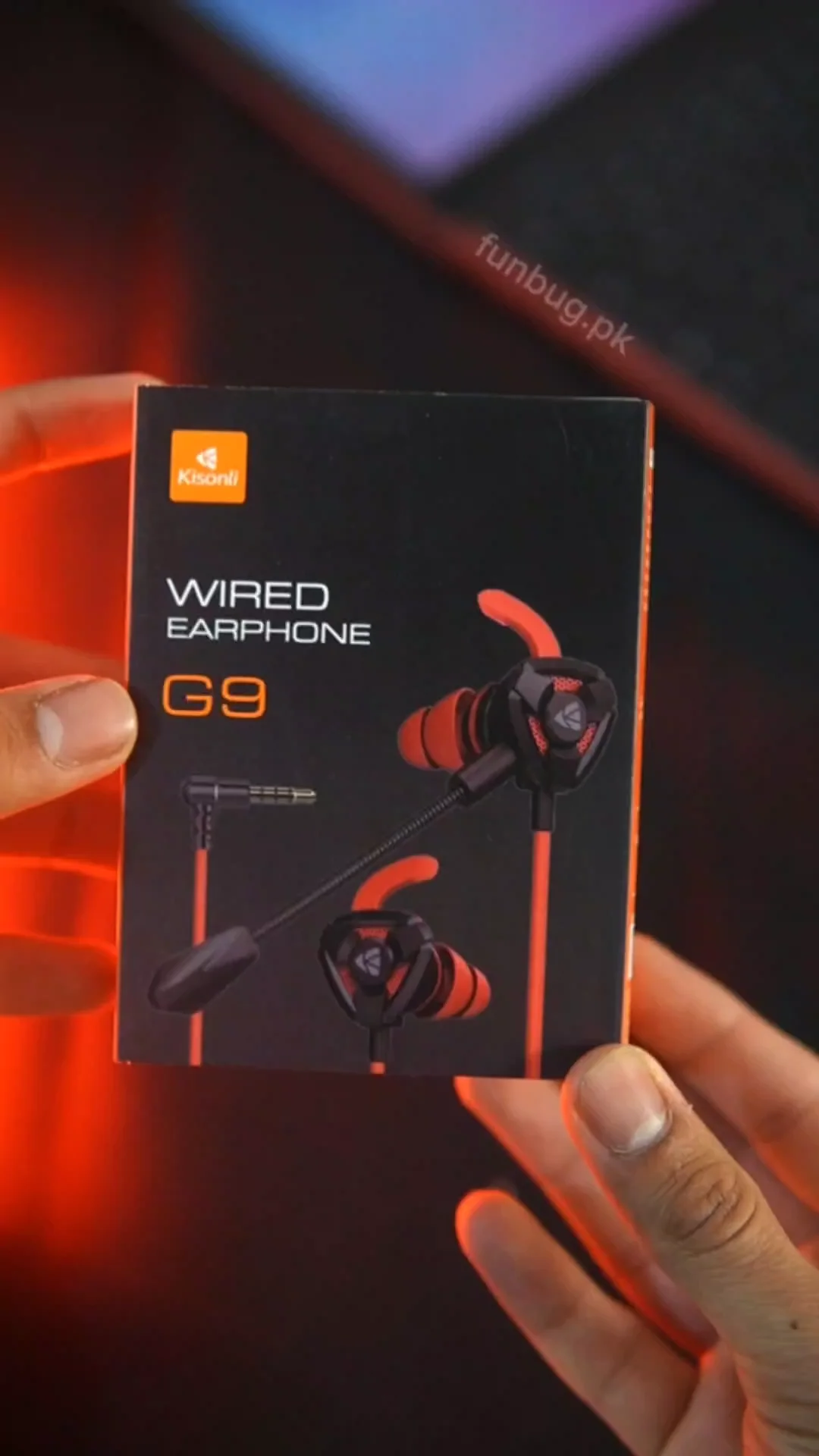 Original Kisonli G9 Gaming Handsfree Earphones with Detachable Microphone - 3.5mm Wired Heavy ...