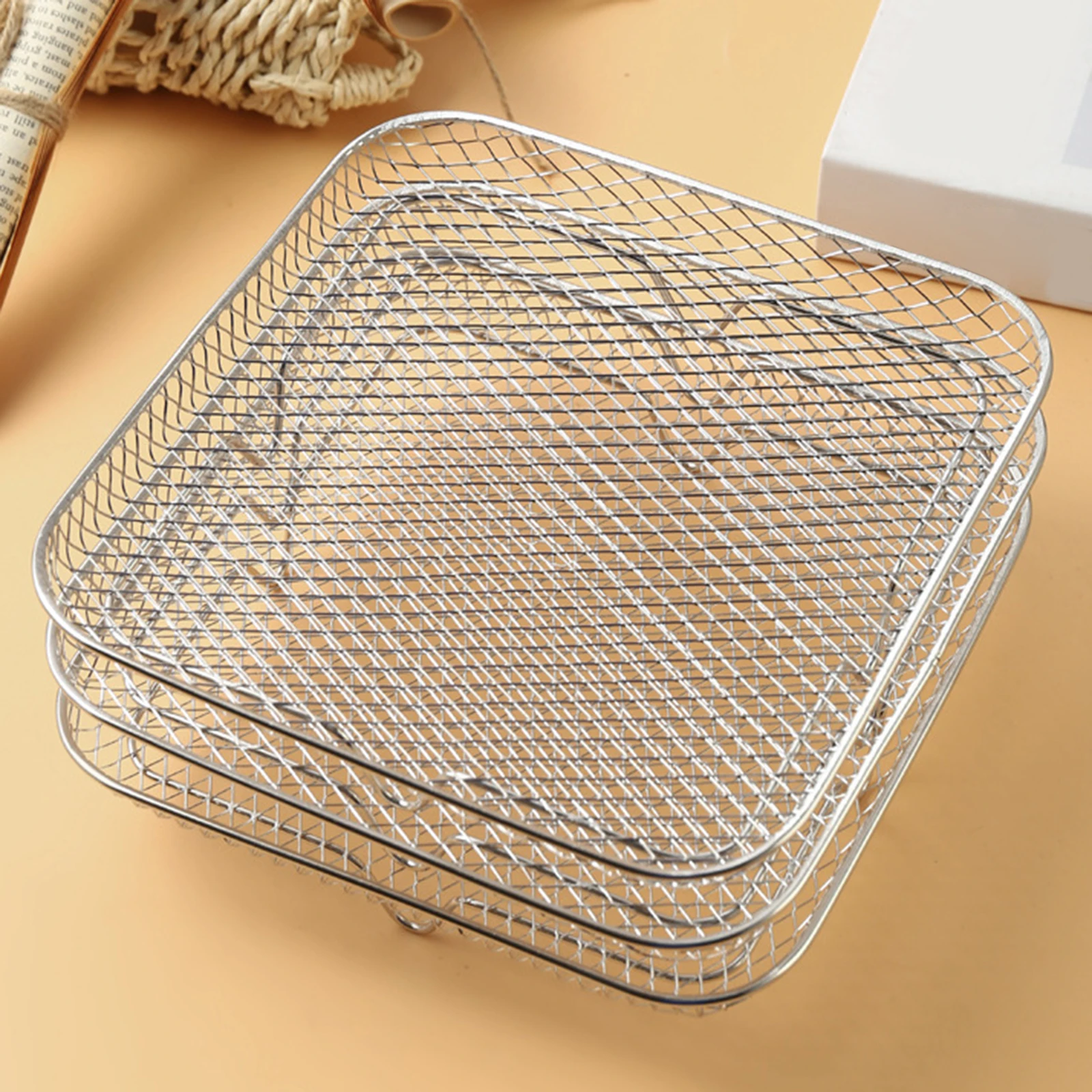 3-Layer-Stackable-Air-Fryer-Rack-BBQ-Grilling-Rack-Stainless-Steel-Air ...