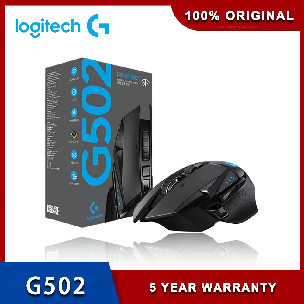 Logitech-ratón Gaming G502 HERO LIGHTSPEED, con cable/inalámbrico, 2,4 ...