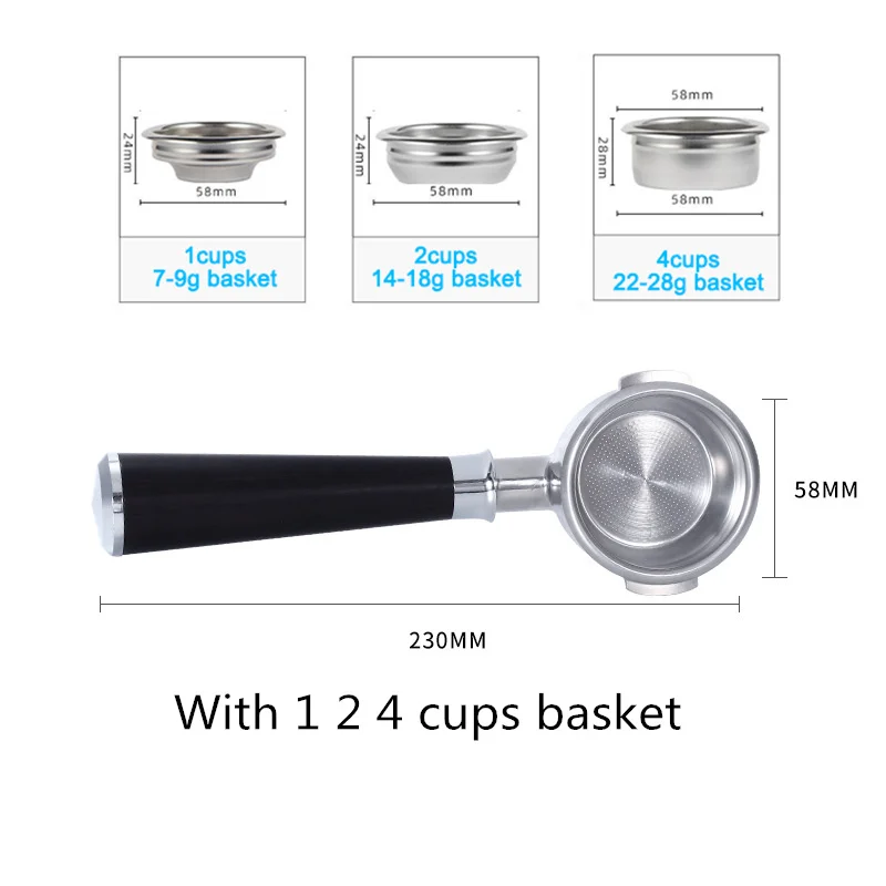 Expobar-E61-58MM-Naked-Portafilter-Wood-Coffee-Machine-Bottomless-Filter-Portafilter-Universal ...