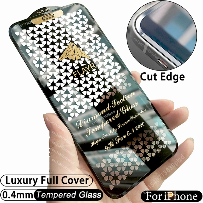 Cut Edge Luxury Tempered Glass For Iphone 14 12 Pro Max Screen ...