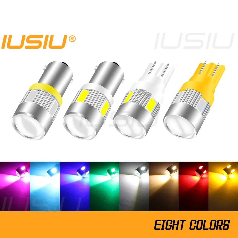 IUSIU-1x-Lens-194-T10-BA9S-Led-Bulb-WY5W-T4W-Reading-Interior-5630-Door ...
