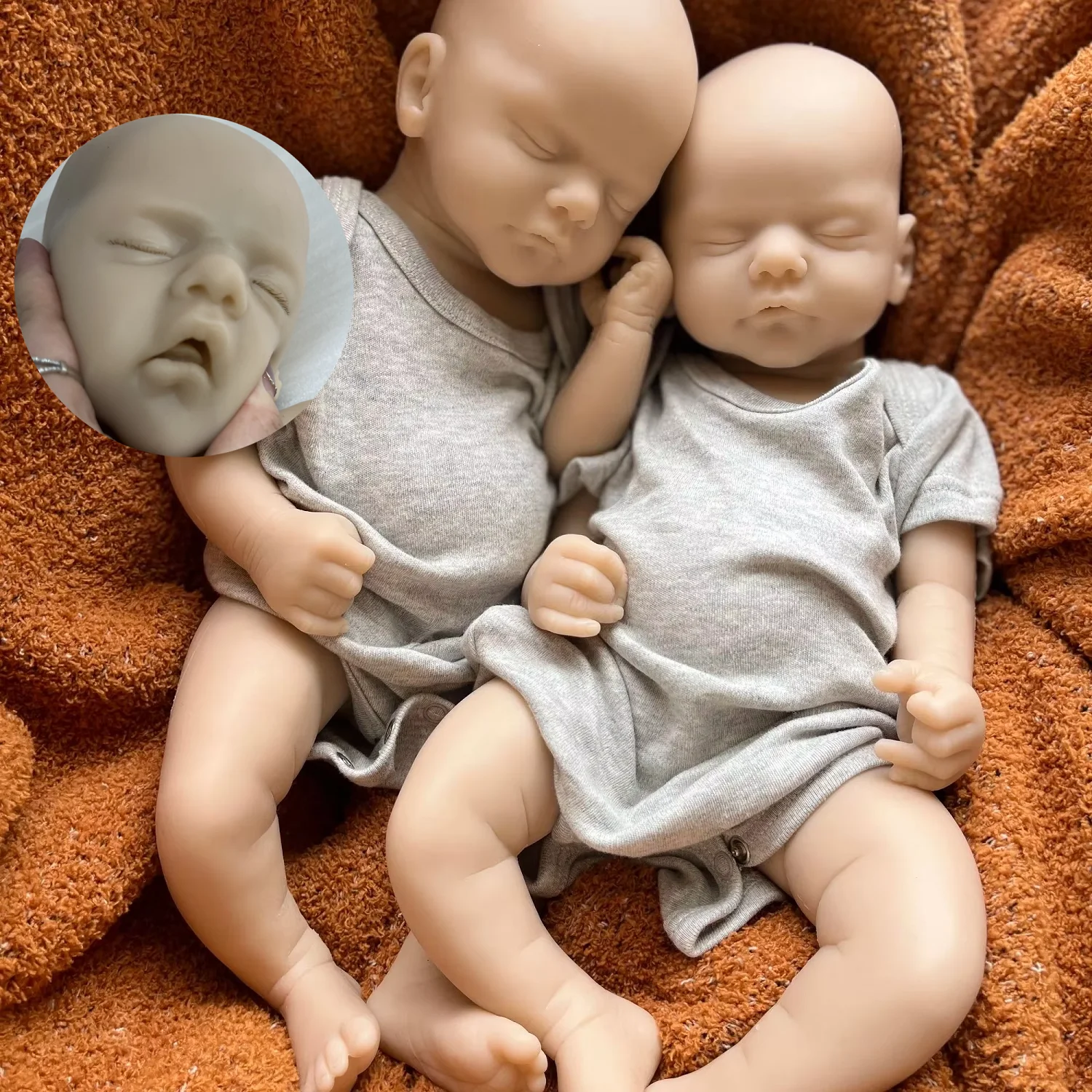 18Inch Open Mouth Sam Reborn Baby Doll Full Body Soft Silicone Reborn ...