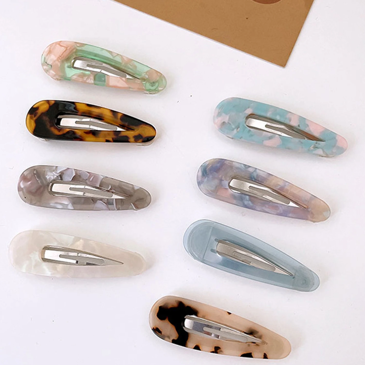 1Pcs Acrylic Resin Hollow Hair Clips For Women Girls Water Drop Shape ...