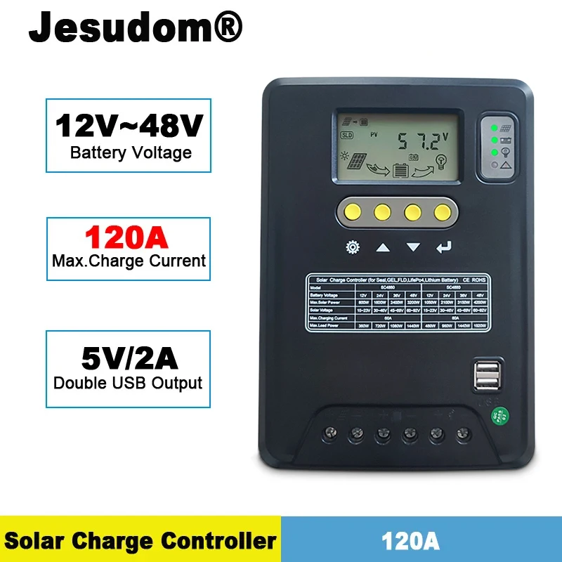 Jesudom-60A-80A-100A-120A-Solar-Charge-Controller-LDC-Screen-5V-2A ...