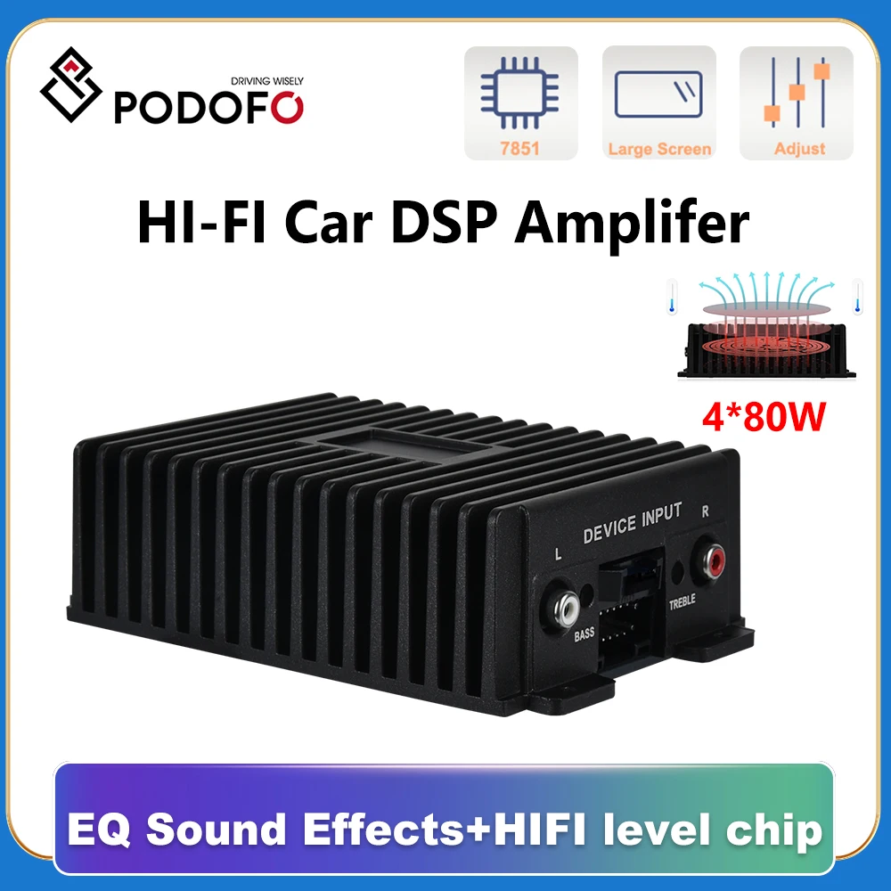 Podofo-amplificador-DSP-Hi-Fi-para-coche-Subwoofer-de-potencia-procesador-de-sonido-Digital-para ...