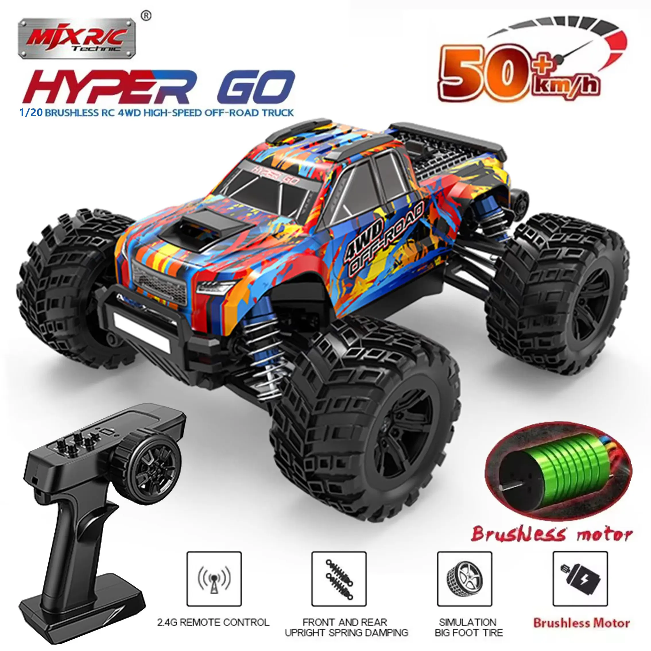 MJX Hyper Go 20208 1/20 4WD RC Car Brushless Professional RC Racing Car ...