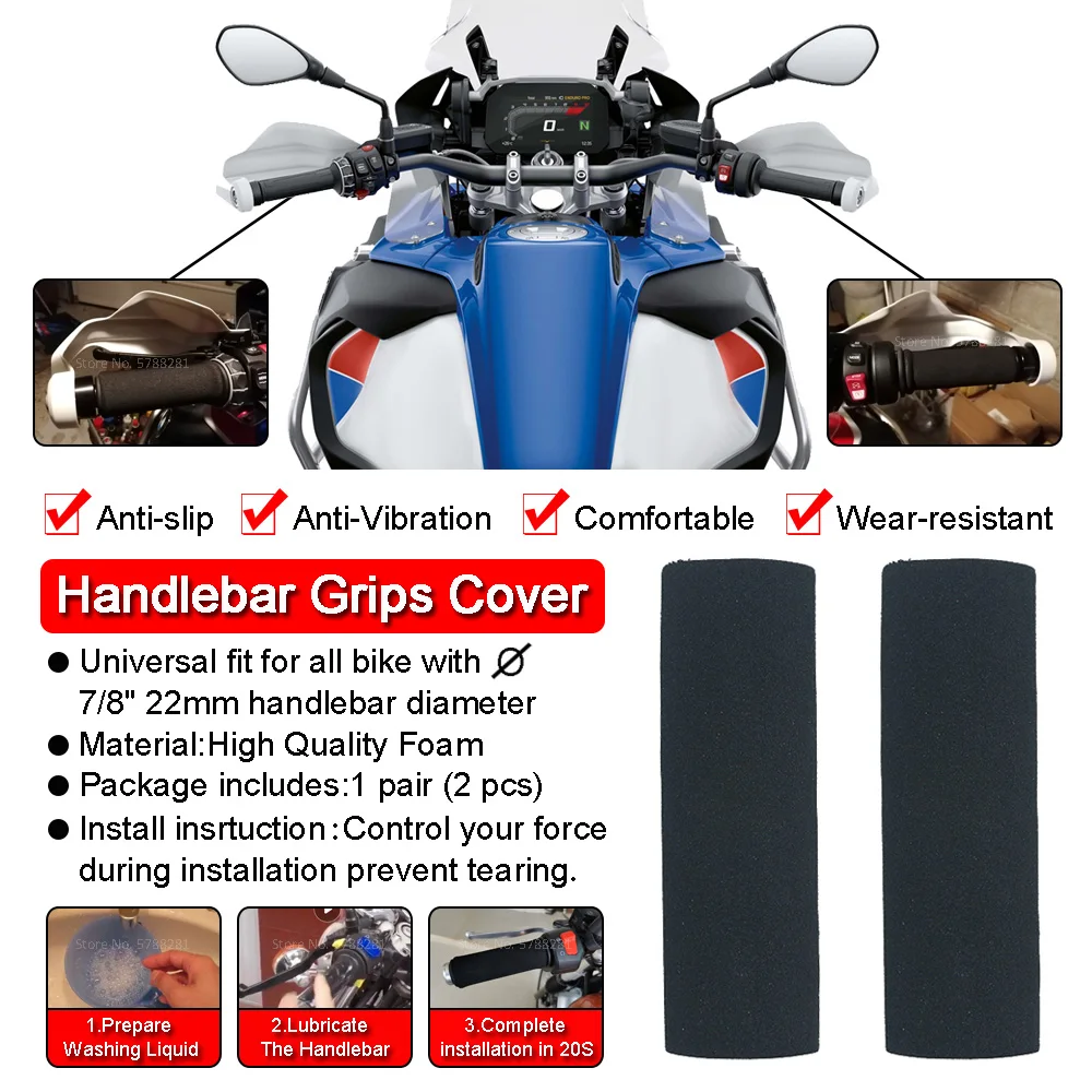 Motorcycle Cuffs Cover Universal Heat Shrink Handle Grips Handlebar ...