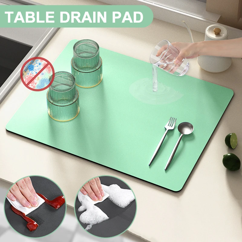 Super-Absorbent-Drain-Pad-Rubber-Coffee-Mats-Quick-Dry-Bathroom-Drain ...