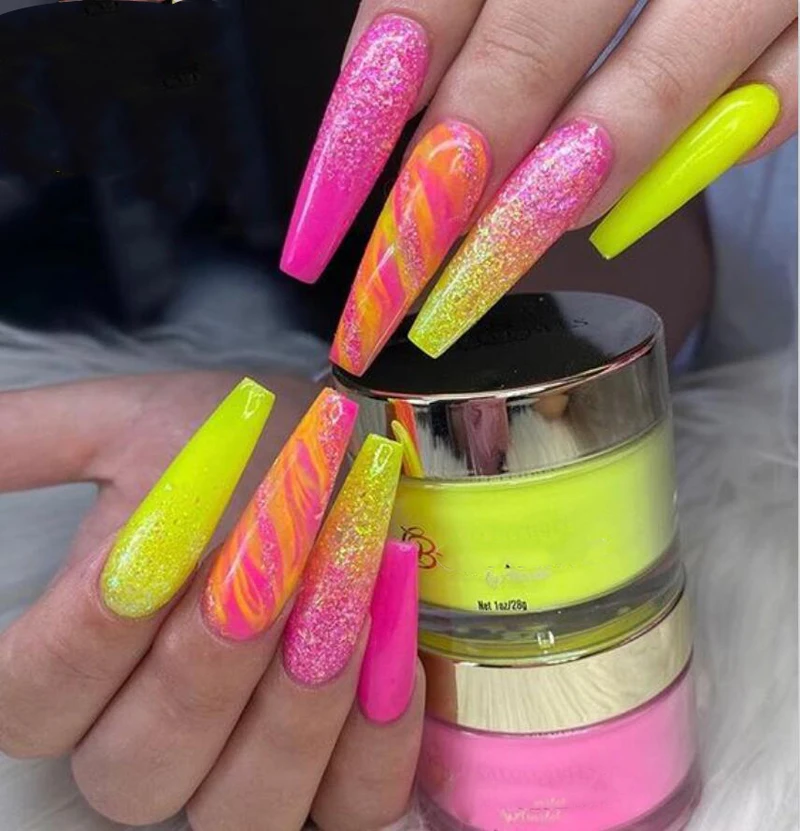 Neon Acrylic Nails