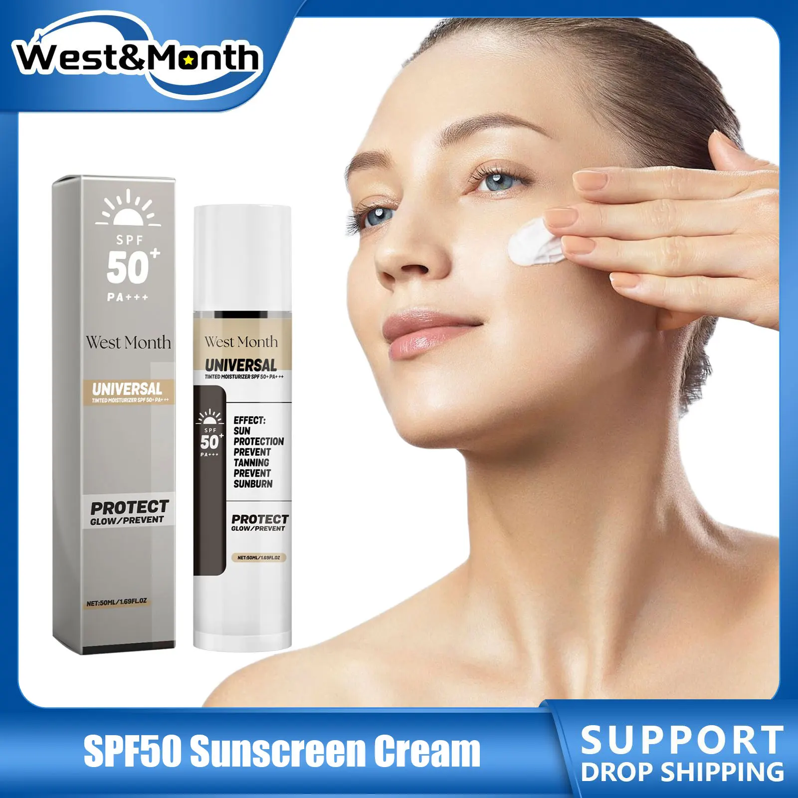 Face-Sunscreen-Cream-SPF-50-Long-Lasting-Moisturizer-Increase-Brighten ...