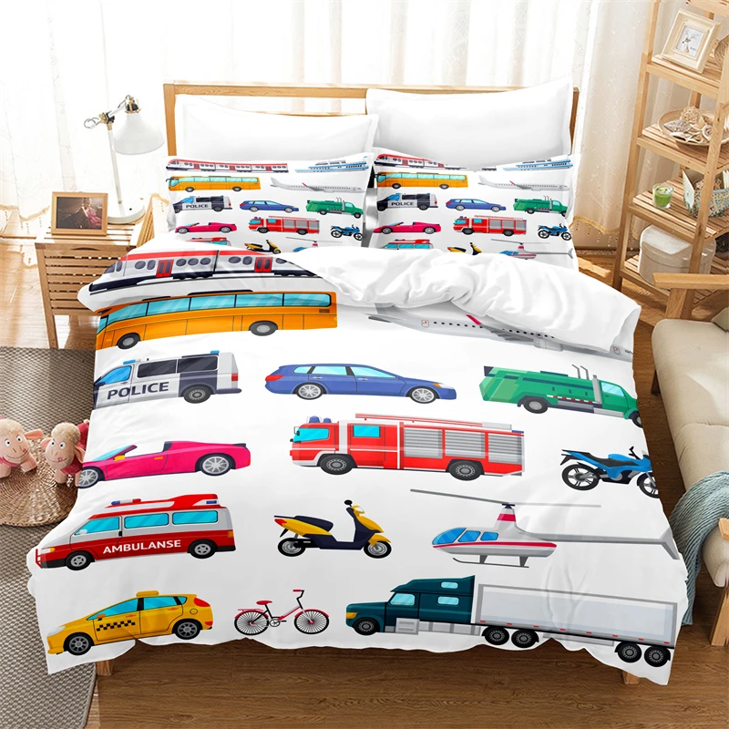 Transportation Car Bedding Set Duvet Cover Set 3d Bedding Digital ...