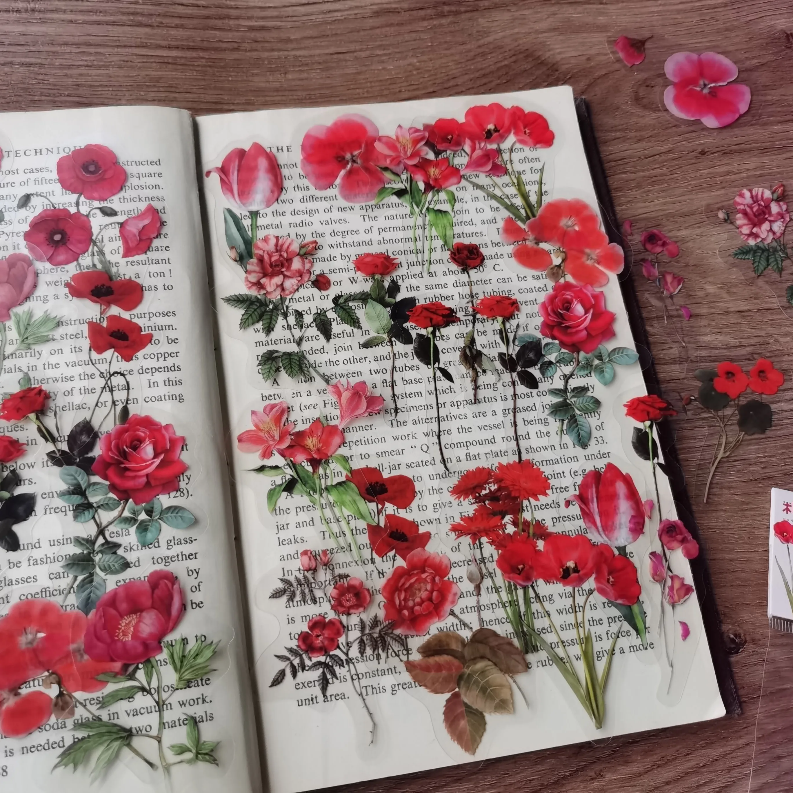 40 Pcs/Pack Rose Daisy Lily Flower and Plants Material Paper Diary DIY ...