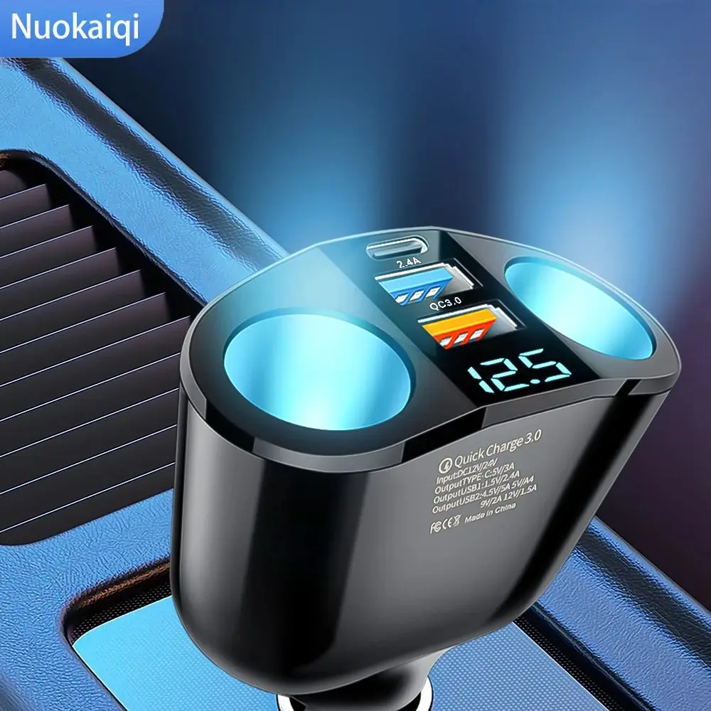 Car-Mobile-Phone-Charger-Big-Head-One-to-Two-Multi-function-USB-Car ...