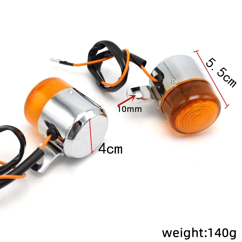 Chrome Universal 12v Motorcycle Metal Mini Turn Signal Indicators Lamp ...