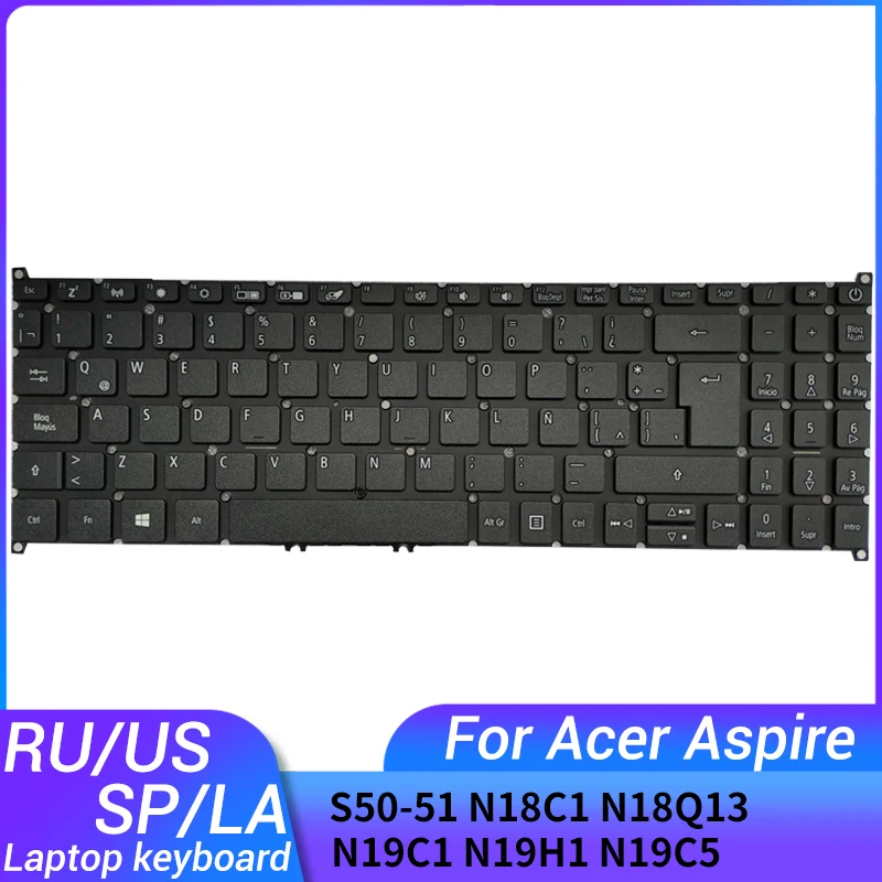 NEW-Russian-US-Spanish-Latin-laptop-keyboard-FOR-Acer-Aspire-S50-51 ...
