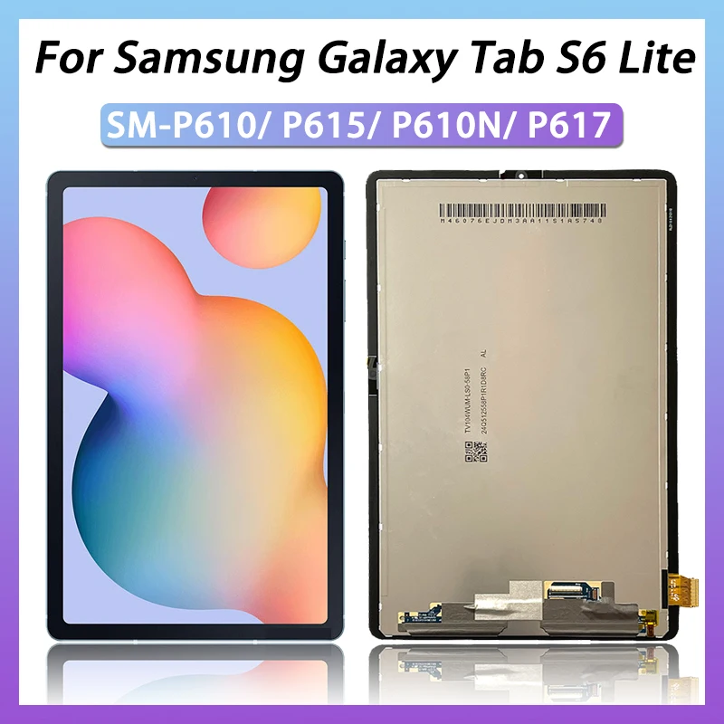 삼성 갤럭시 탭 S6 라이트 10.4 SM P610 (와이파이) SM P615 (LTE) LCD 스크린 디스플레이 터치 ...