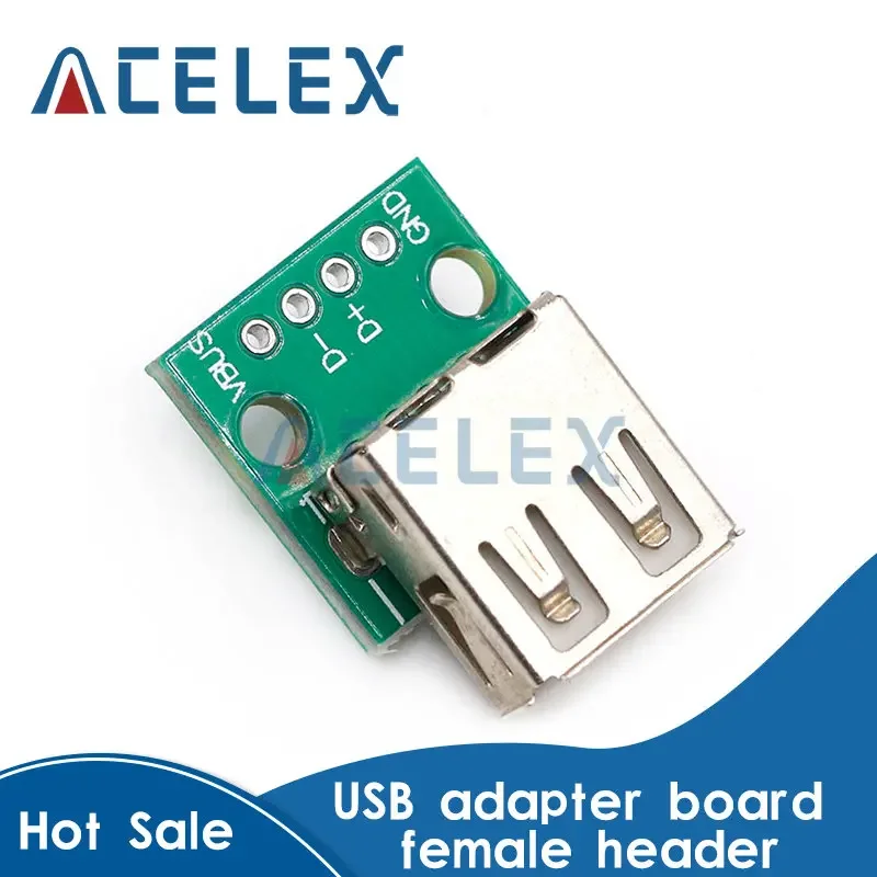 5pcs-Type-A-Female-USB-To-DIP-2-54mm-PCB-Connector-Female-USB-PCB-Board ...