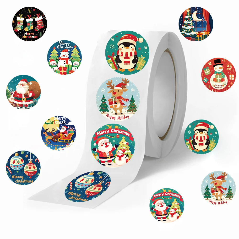 500PCS-New-Christmas-Stickers-Roll-Small-Children-Stickers-Cute-Kawaii ...