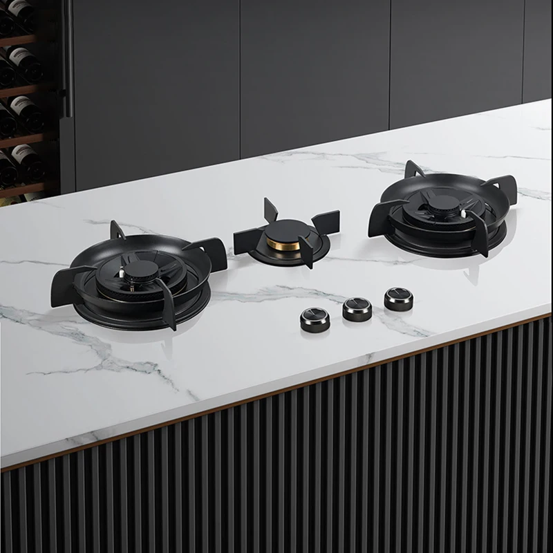 Premium Built-in Cooktop 3-Burner 5.2KW Copper Flame Failure Protection ...
