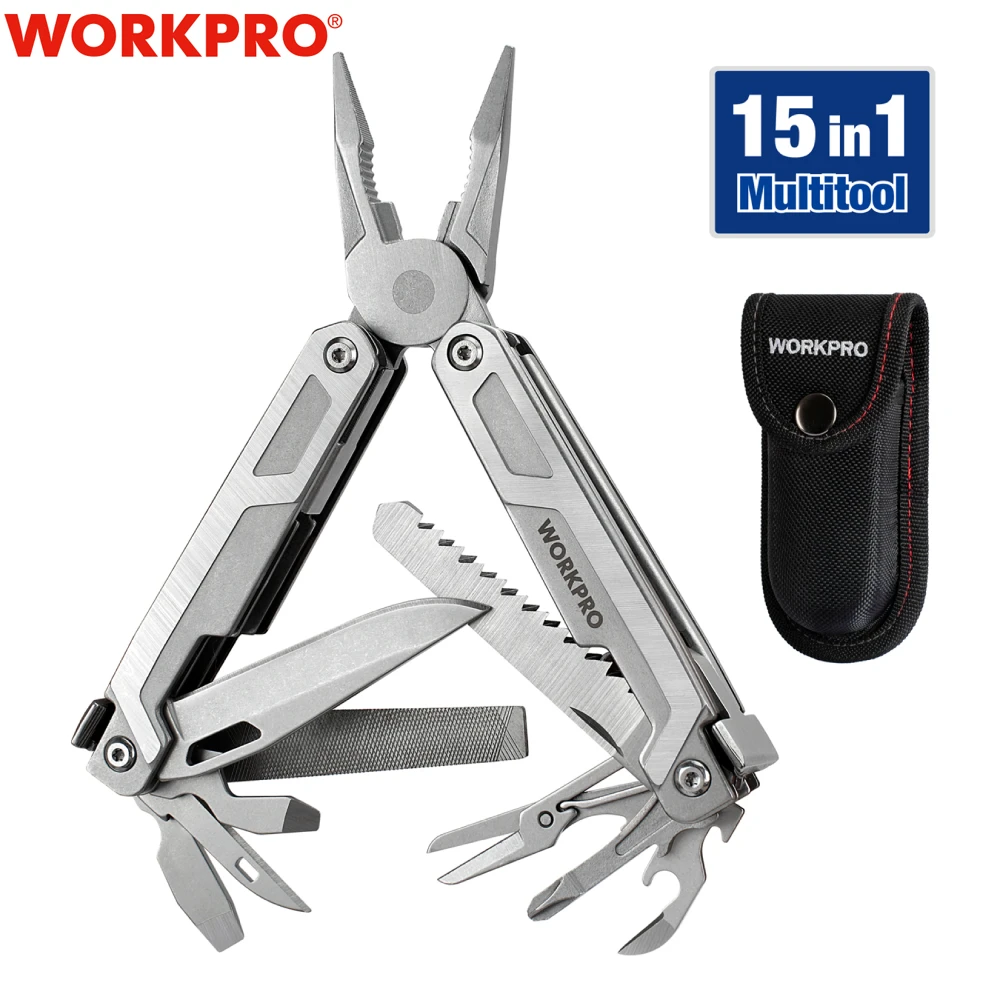 WORKPRO Multi Tool 15 in 1 Pocket Tool multi Pliers Saw Cutters for EDC ...