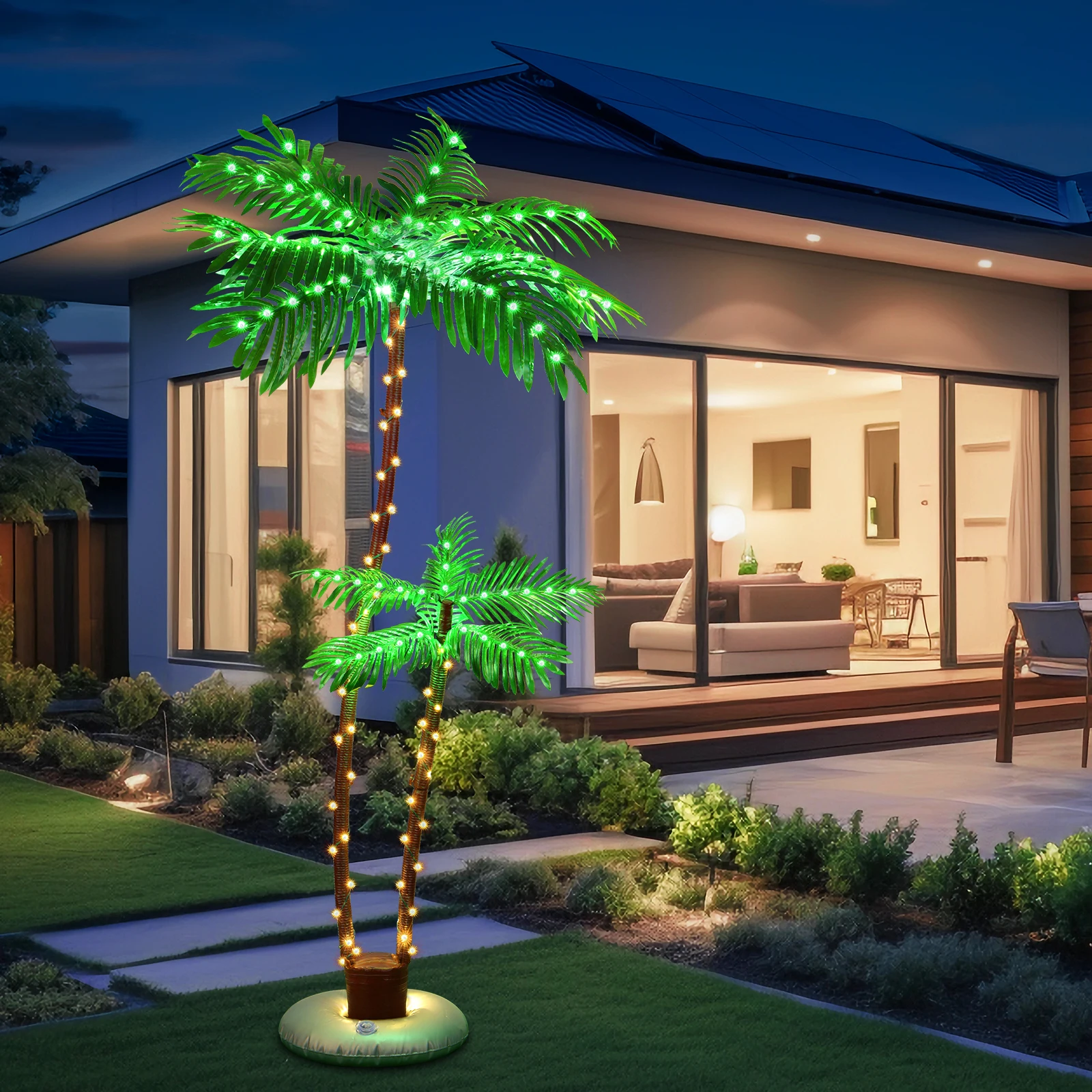 Garden-Solar-Lights-6Ft-LED-Outdoor-Artificial-Christmas-Trees-Decor ...