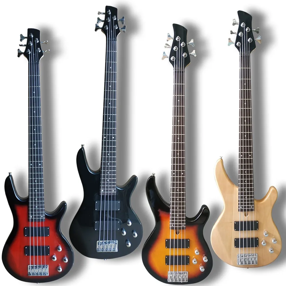 4-Colors-Low-Instrument-Custom-Bass-Guitar-5-String-Left-Handed-Guitar ...