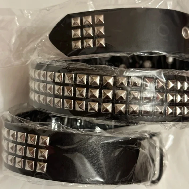 Fashion Rivet Belts Heavy Metal Belt for Men Punk Nightclub Rock Style ...