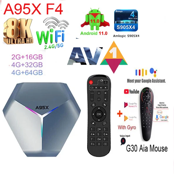A95X-F4-Smart-TV-Box-Android-11-Amlogic-S905X4-TVBox-4K-YouTube-4GB-RAM ...