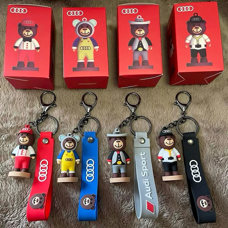 Car Keychain Little Bear Blind Box Pendant Key Ring Couples Gift For ...