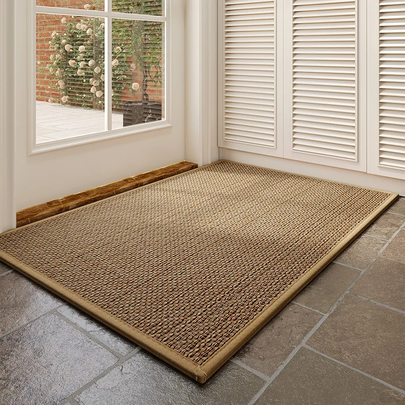 Linen-Woven-Foot-Mat-At-The-Entrance-Rubber-Carpet-Living-Room-Mat-At ...