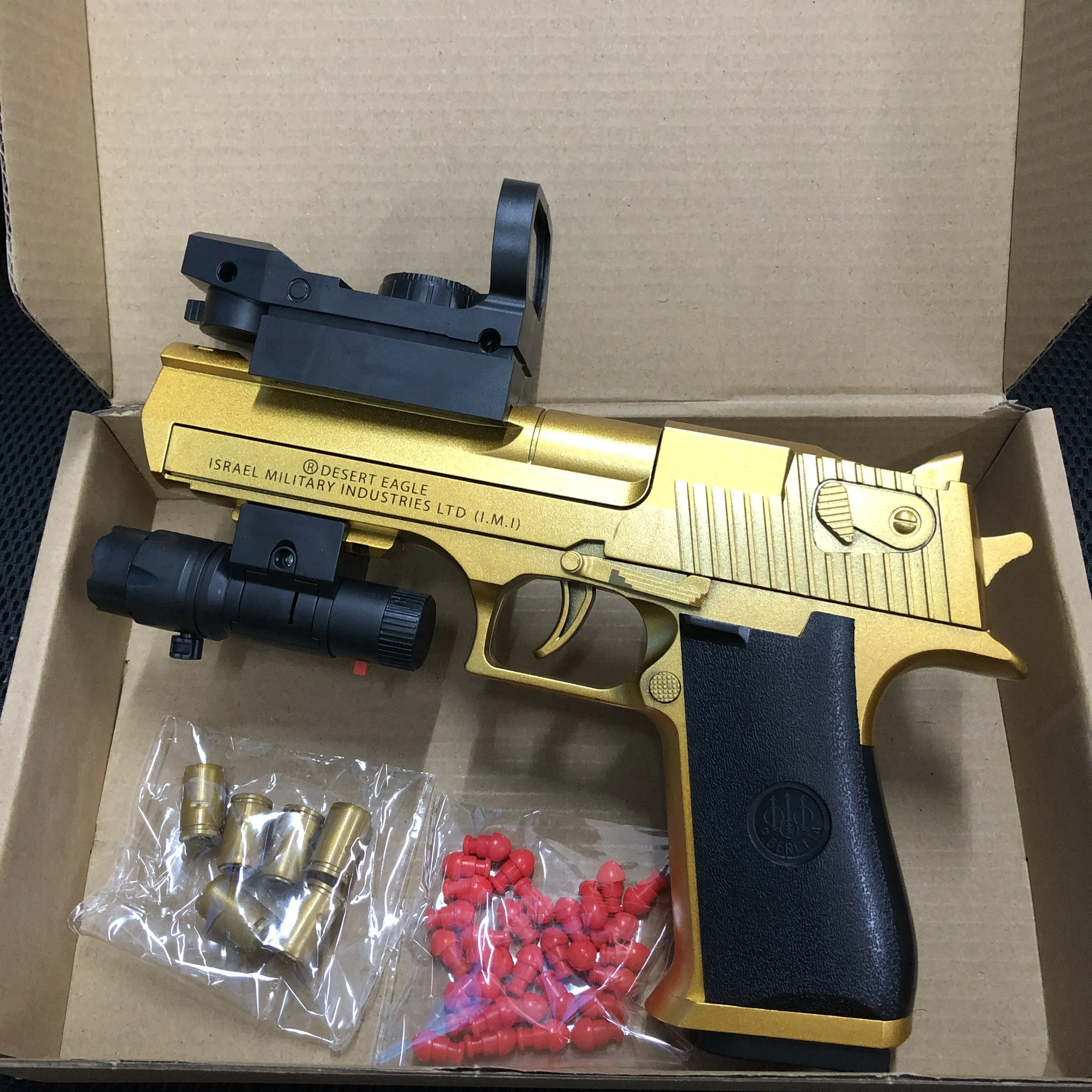 Continuous Fire Toy Gun Desert Eagle Mechanical Pistol Shell Ejection ...
