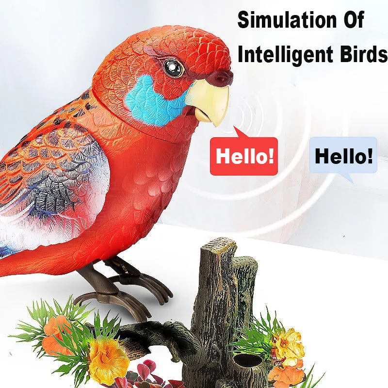 Electronic-Pet-Birds-Toys-Electric-Voice-Controlled-Induction-Bird ...