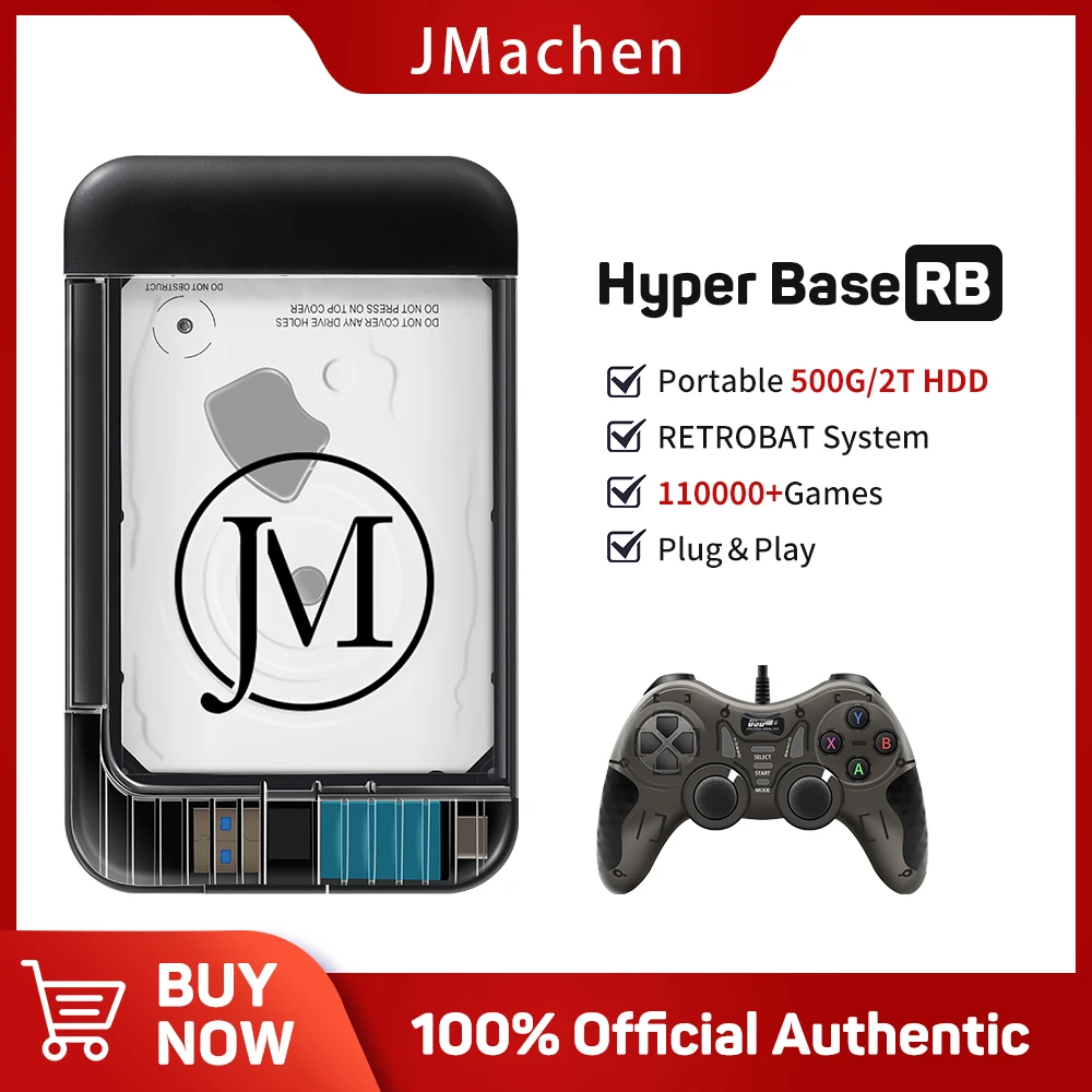 Jmachen Hyper Base Rb 500g/2t Portable Retrobat External Game Hdd 100000+games For Ps2/ps1/wii ...